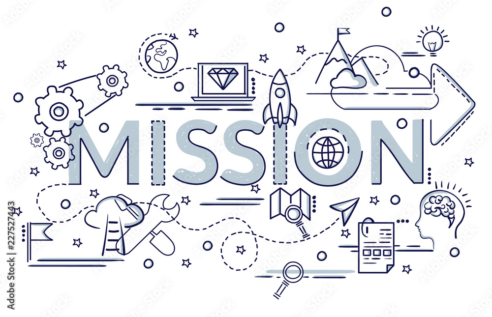 Design concept of Mission. Infographic idea of making creative products ...