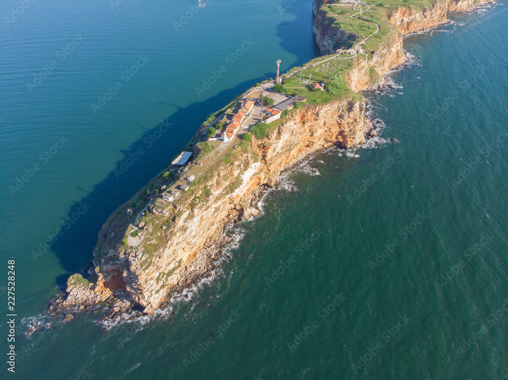 AERIAL view of monumental historical town of Kaliakra Unesco world ...