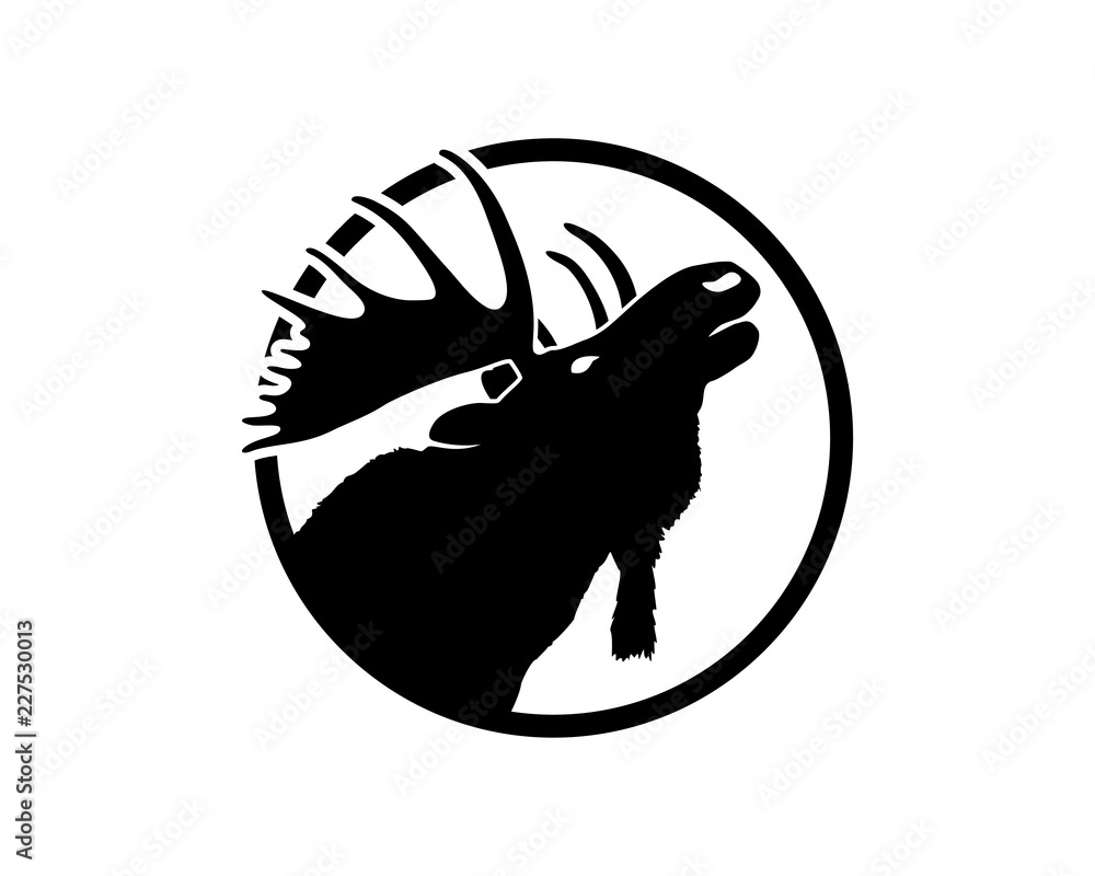 Vector Beautiful Animal Moose Head Sign Symbol Icon Silhouette Logo ...