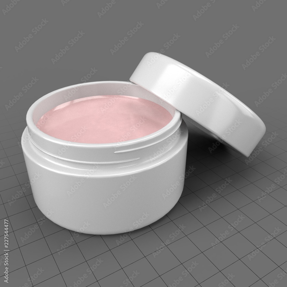 Open face cream jar Stock 3D asset | Adobe Stock