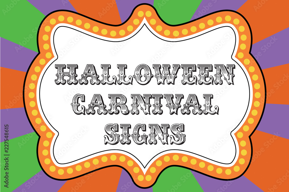 Halloween carnival sign template Stock Vector | Adobe Stock