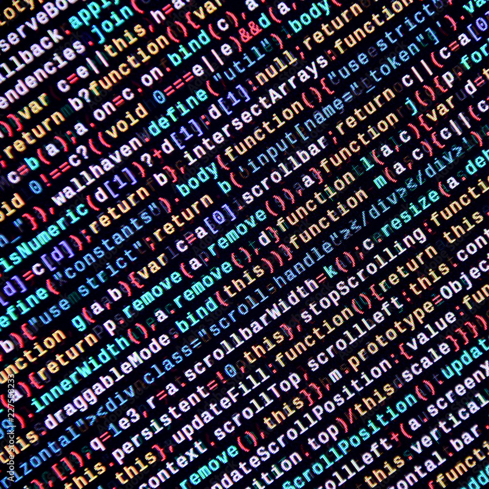 Javascript functions, variables, objects. Monitor closeup of function ...