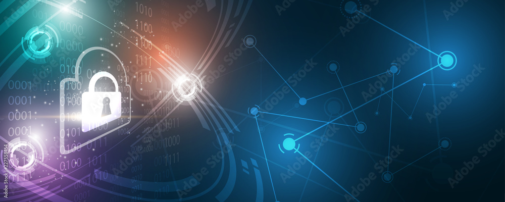 Security cyber digital concept Abstract technology background protect ...