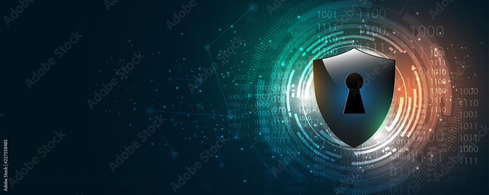 Security cyber digital concept Abstract technology background protect ...