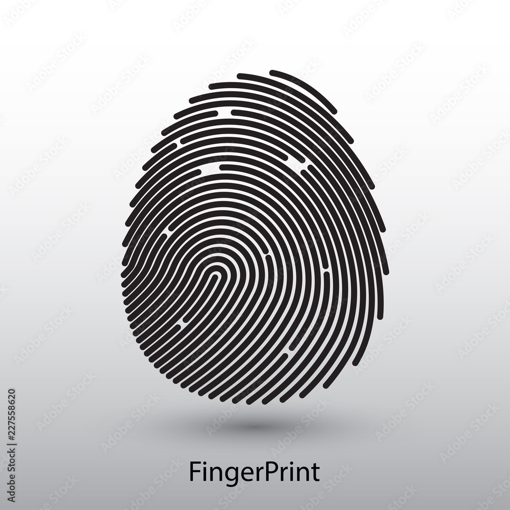 Security cyber digital concept fingerprint scan Abstract technology ...