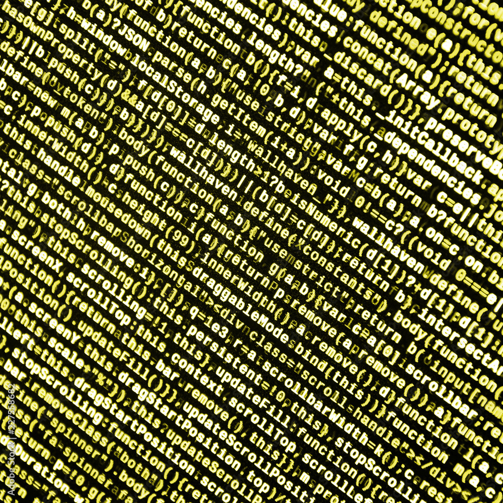 Computer program preview. Programming code typing. Information ...