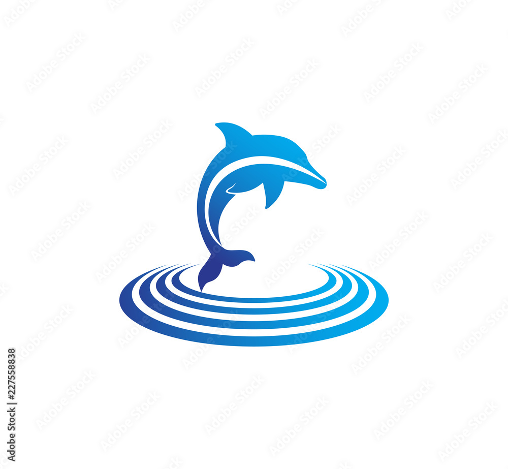 dolphin smart animal vector logo design inspiration Stock Vector ...