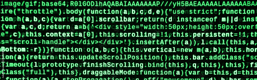 JavaScript code in text editor. Coding cyberspace concept. Screen of ...