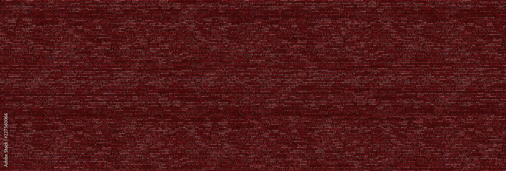 Writing programming code on laptop. Digital binary data on computer ...