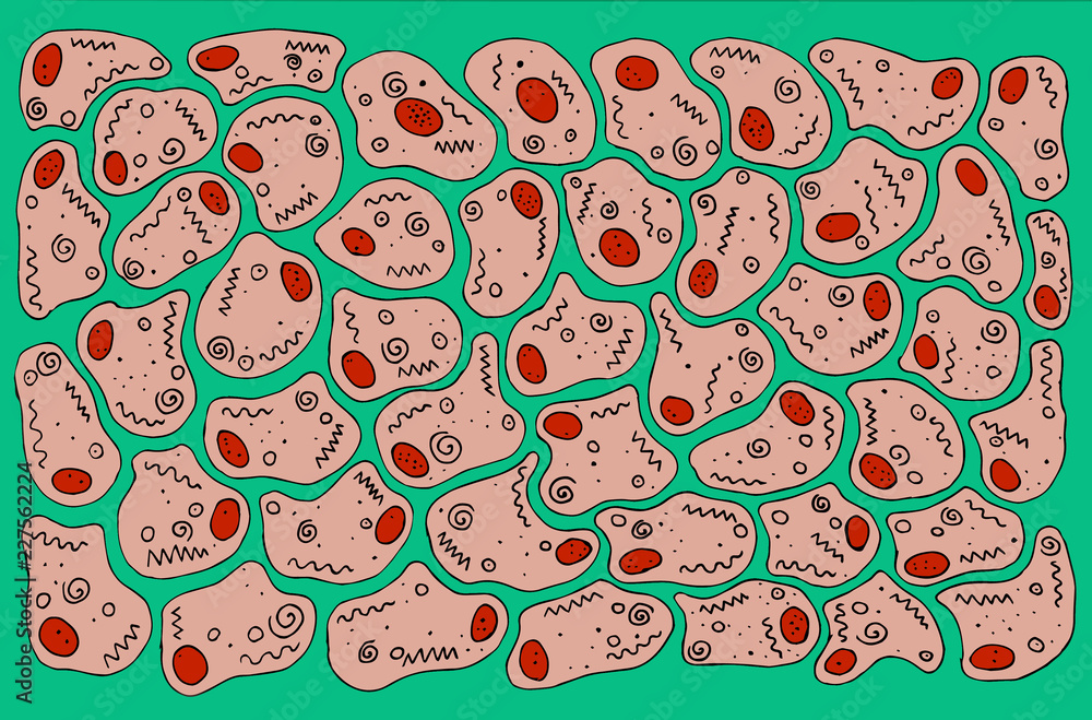 Wall composed of a bunch of cells Stock Illustration | Adobe Stock