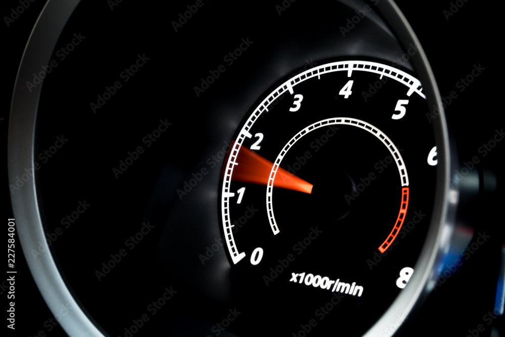 Car speed dashboard meter with light illuminated Stock Photo | Adobe Stock