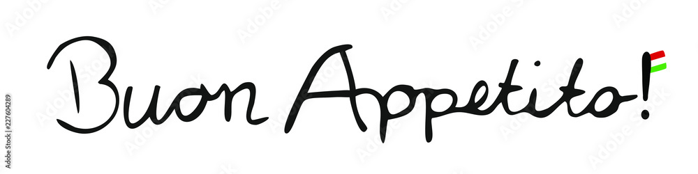 Buon Appetito Italian vector logo, handwriting Stock Vector | Adobe Stock
