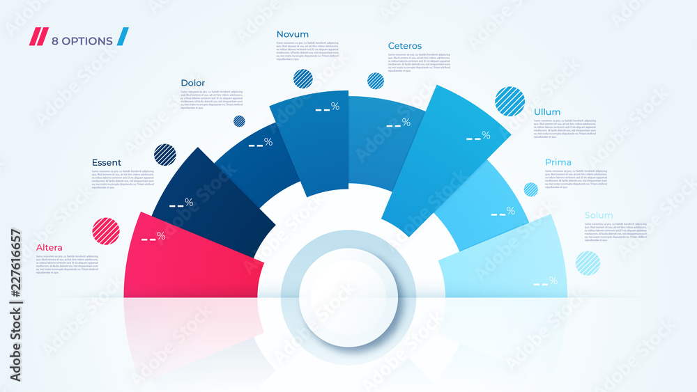 Vector circle chart design, template for creating infographics Stock ...