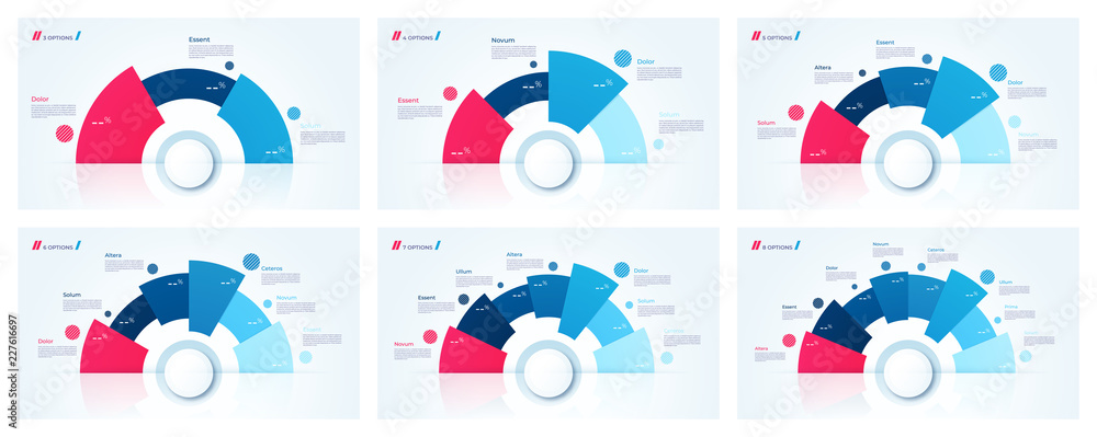 Vector circle chart designs, templates for creating infographics Stock ...