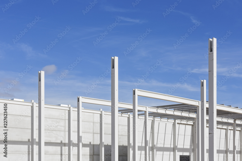 Concrete warehouse construction Stock Photo | Adobe Stock