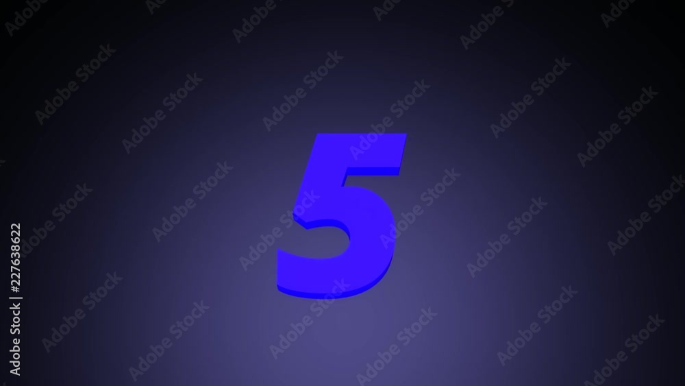 Stockvideo Animated 3D counter of blue numbers from zero to ten ...