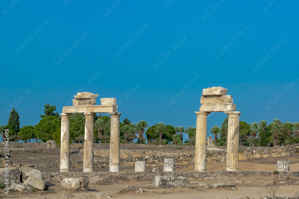 Historical park of ancient architecture. Remains of preserved ancient ...