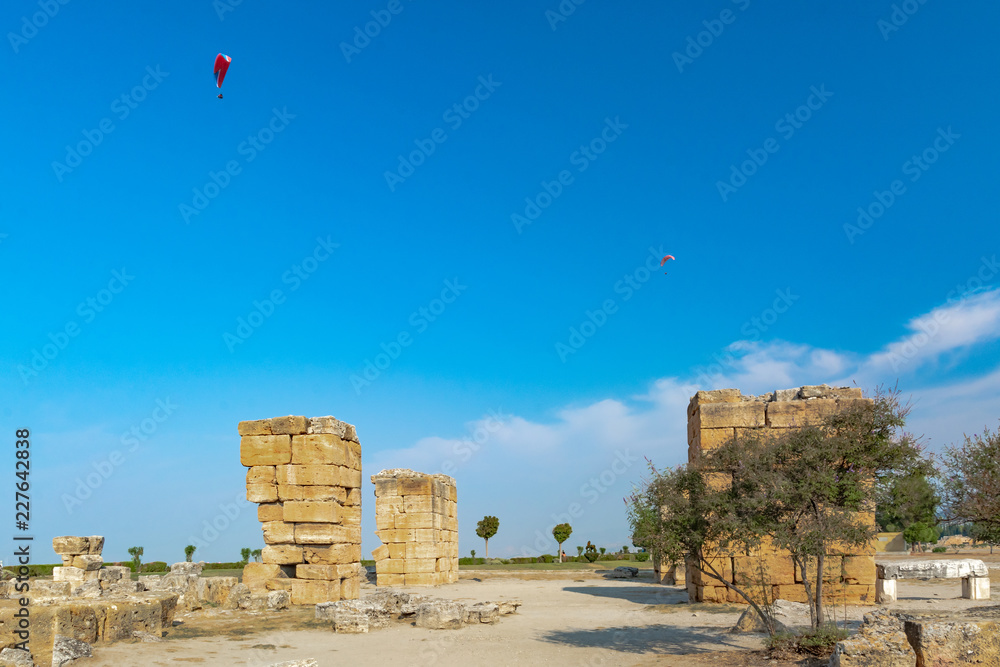 Historical park of ancient architecture. Remains of preserved ancient ...