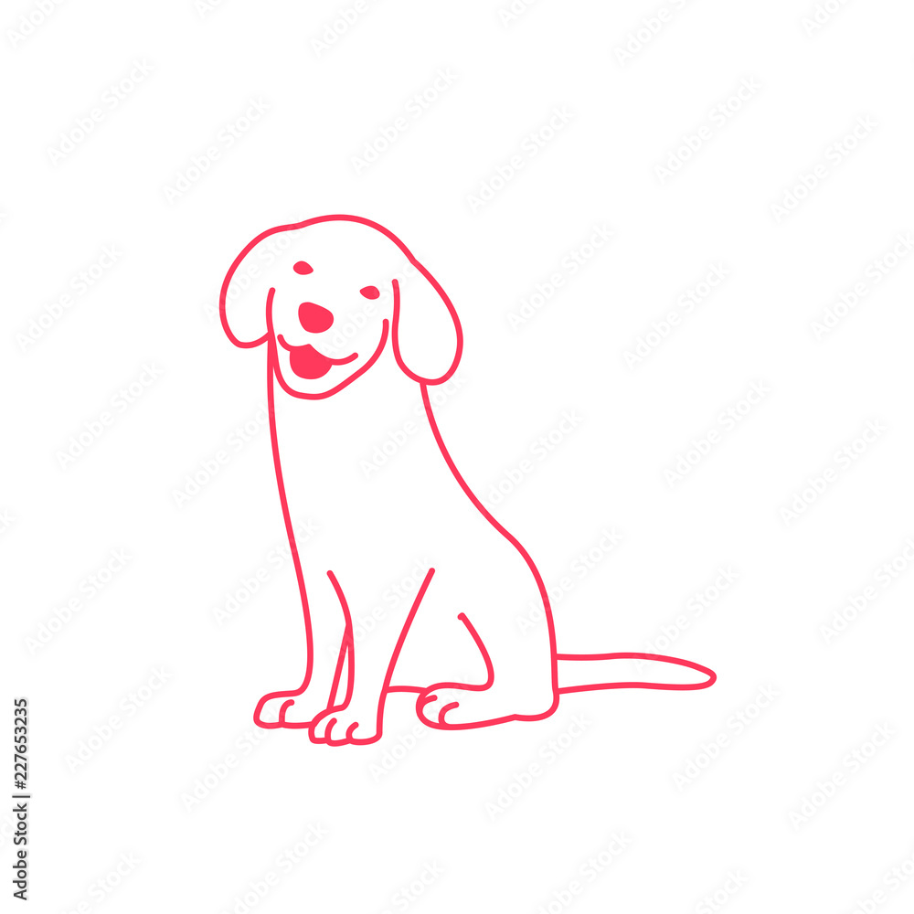 linear dog silhouette vector. dog logo icon template Stock Vector ...