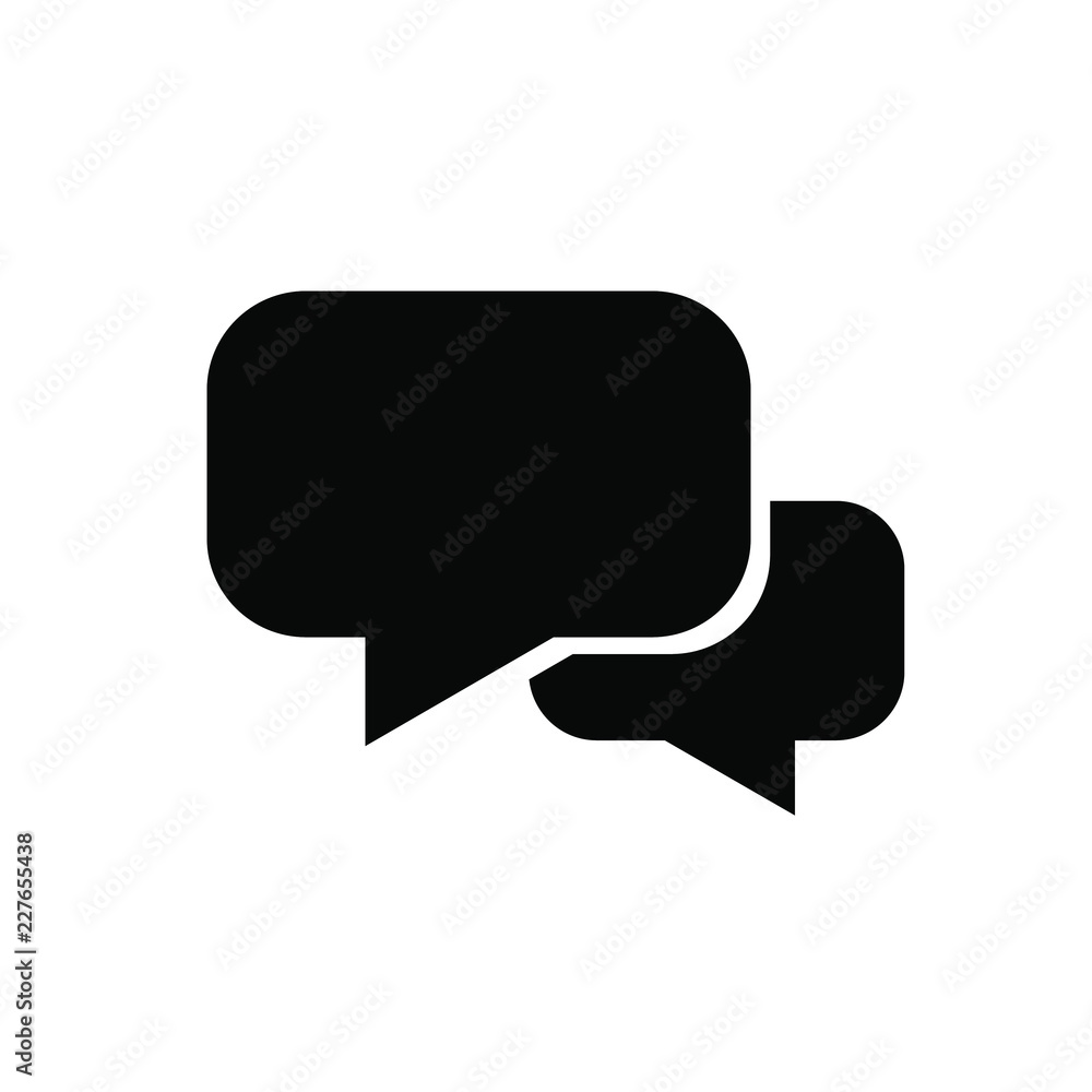 Vector illustration of sms icon messege flat logo design in black color ...