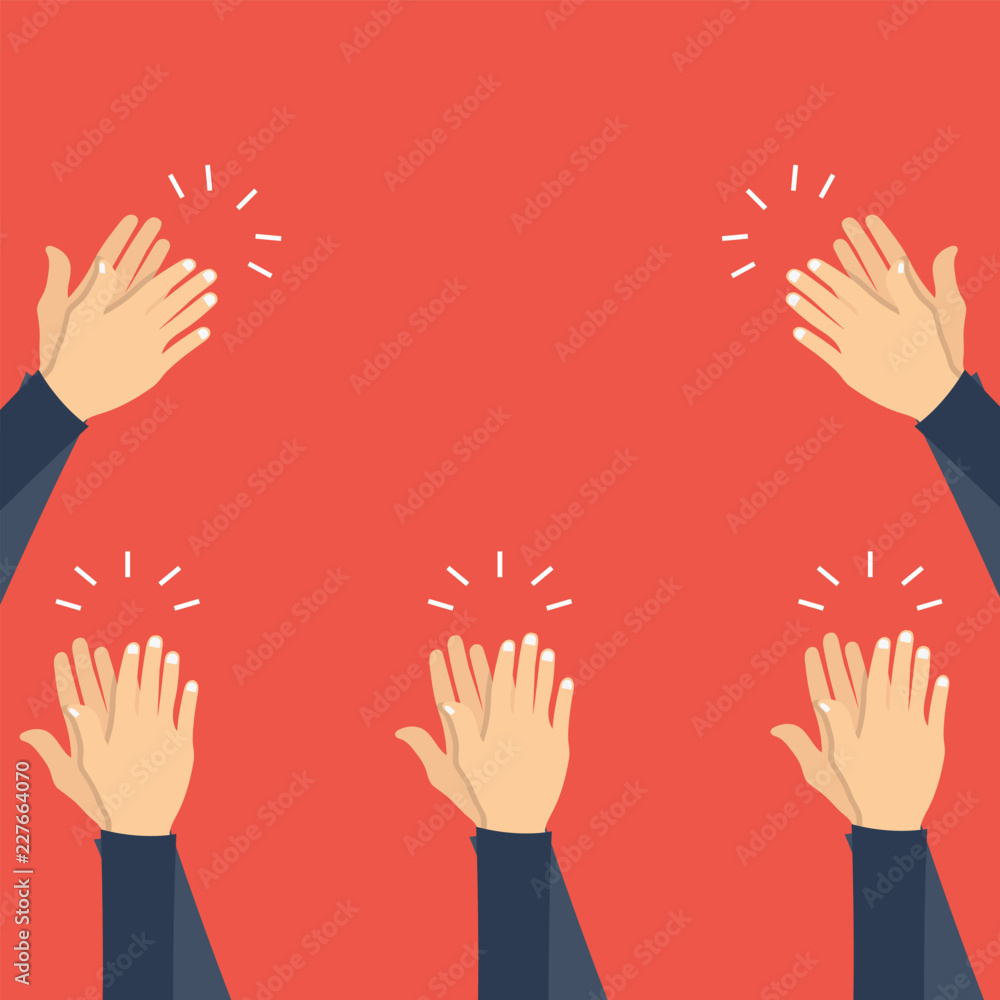 Hands clapping. Flat vector illustration Stock Vector | Adobe Stock