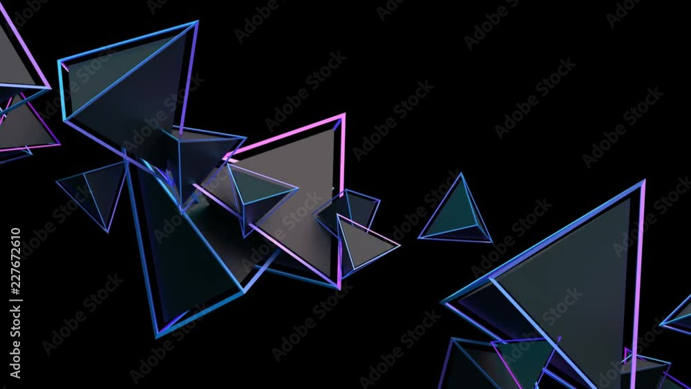 Abstract 3d rendering of geometric background. Modern looped animation ...