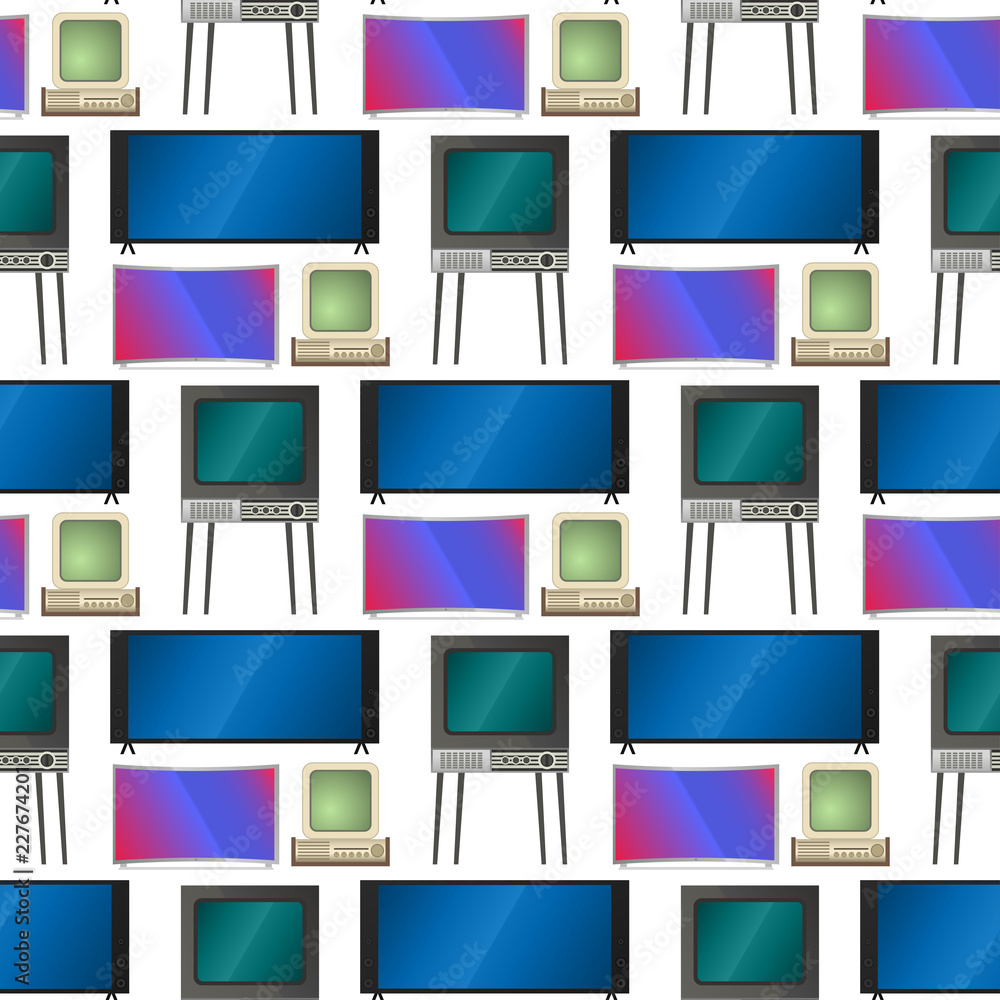 Vetor de TV vector screen lcd monitor and notebook, tablet computer ...