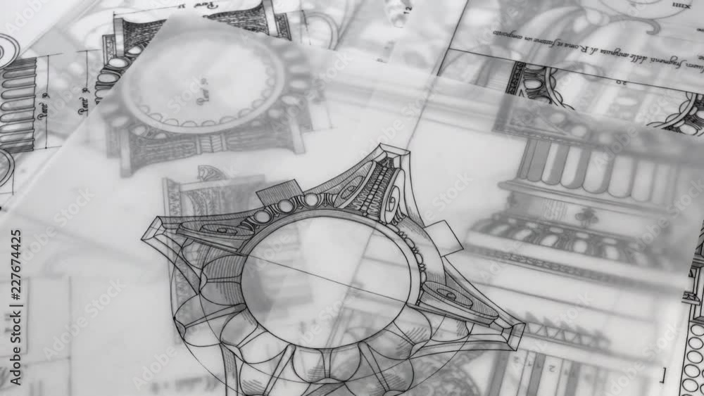 blueprints - drawings of antique architecture - drawings of antique ...
