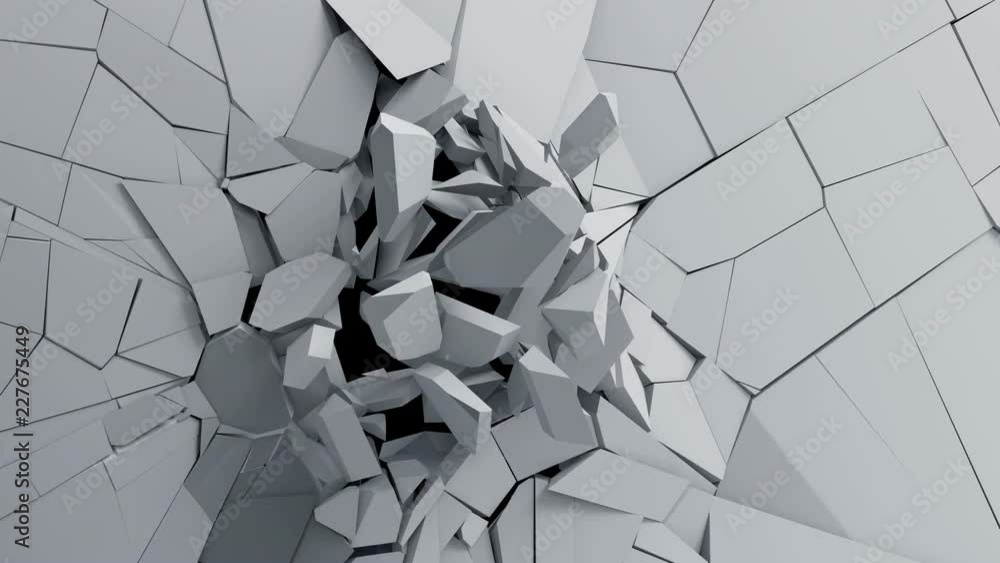 Abstract 3d rendering of cracked surface. Animated cgi background ...
