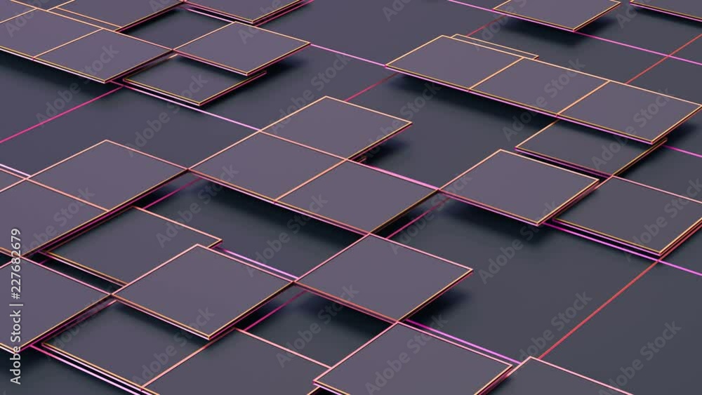 Abstract 3d rendering of geometric shapes. Modern looped animation ...