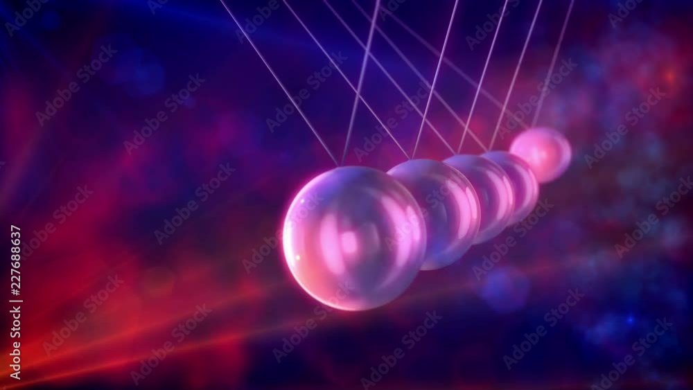 A pensive 3d rendering of steel balls pendulum with swaying beads ...
