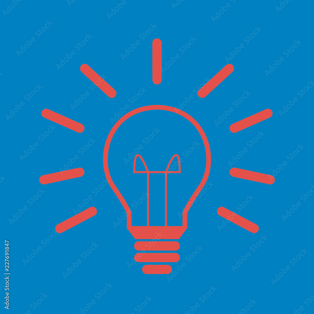 Glühbine mit Strahlen - Icon, Symbol, Piktogramm, grafisches Element ...