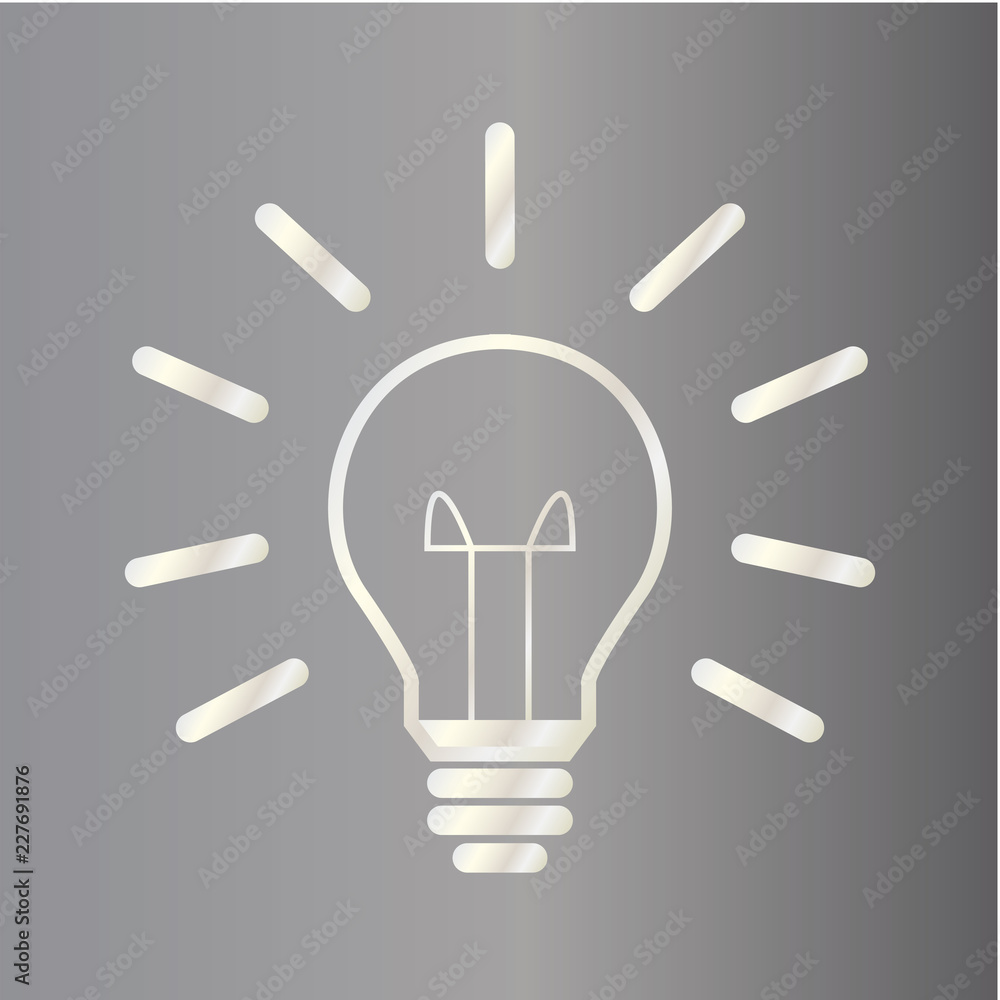 Glühbine mit Strahlen - Icon, Symbol, Piktogramm, grafisches Element ...