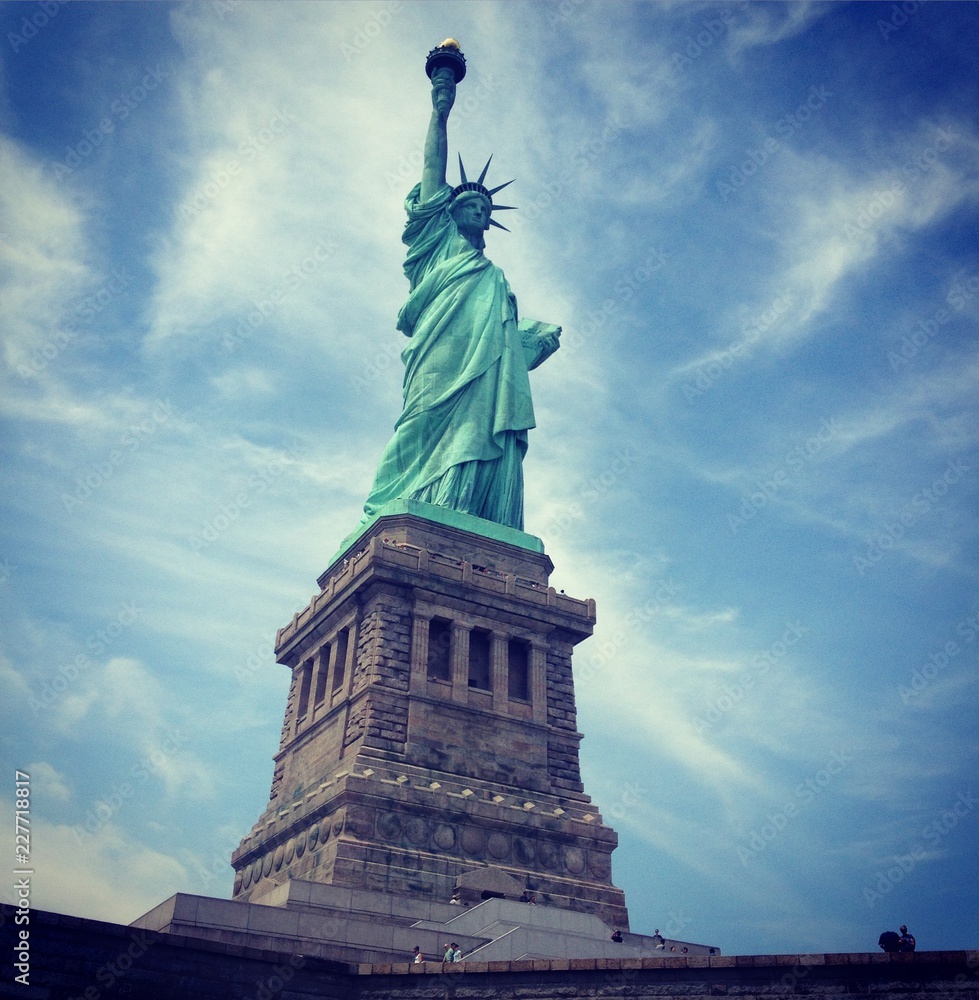 New York, Estatua, Libertad, Estatua de la Libertad, Cielo, Manhattan ...