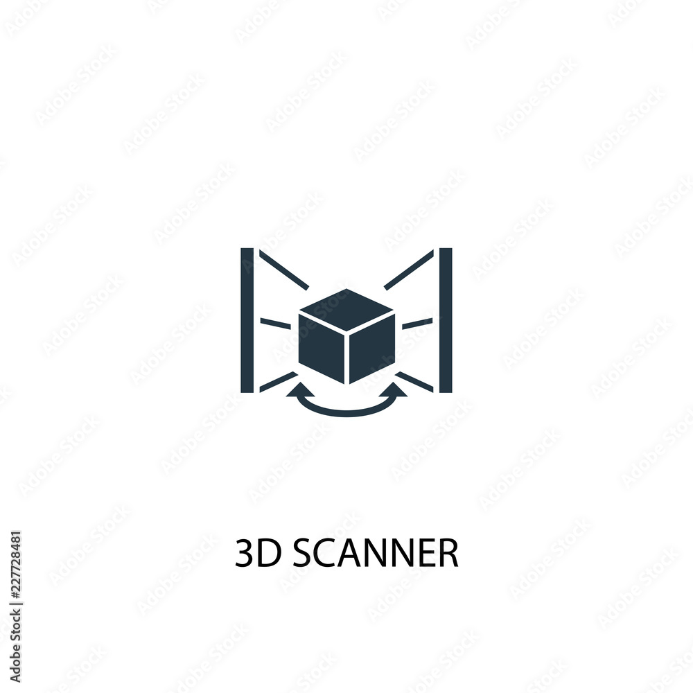 3d scanner icon. Simple element illustration. 3d scanner concept symbol ...