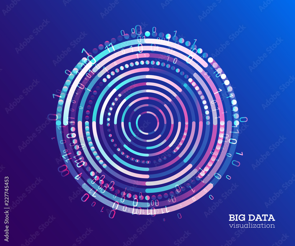 Big Data Visualization Abstract Background With Dots Array And Lines Connection Structure