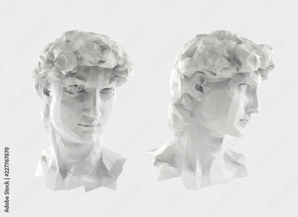 David Sculpture Head Vector 3D Rendering Stock Vector | Adobe Stock