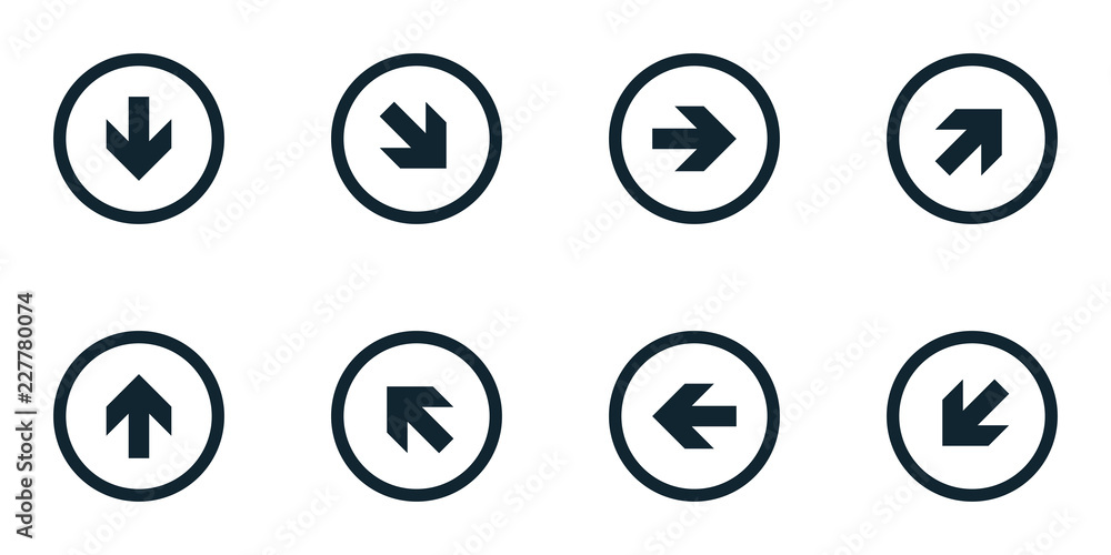 Arrow buttons set illustration Stock Vector | Adobe Stock