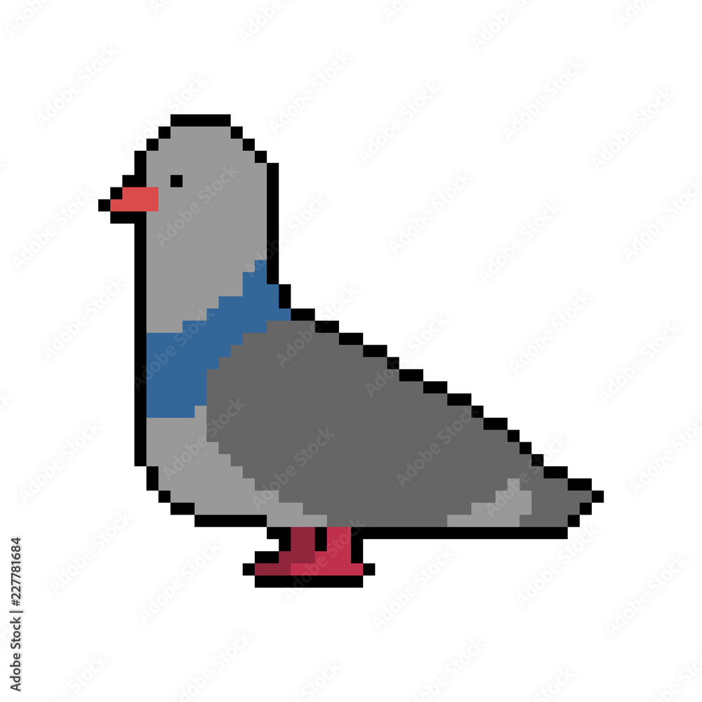 Pigeon pixel art. Dove 8 bit. Vector illustration Stock Vector | Adobe ...