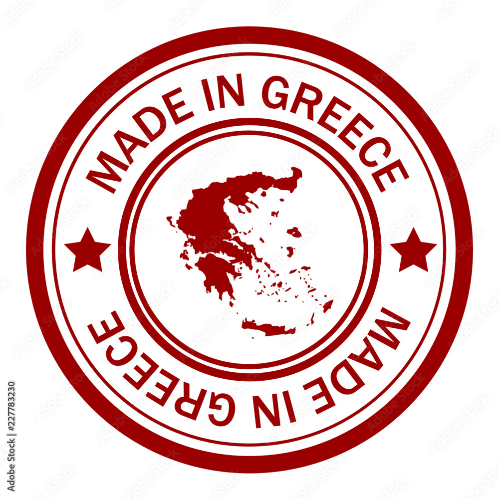 Red stamp with map of Greece Stock Vector | Adobe Stock