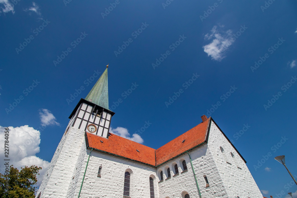 St Nicolas' Church in Ronne, Denmark. St Nicolas' Church with its ...