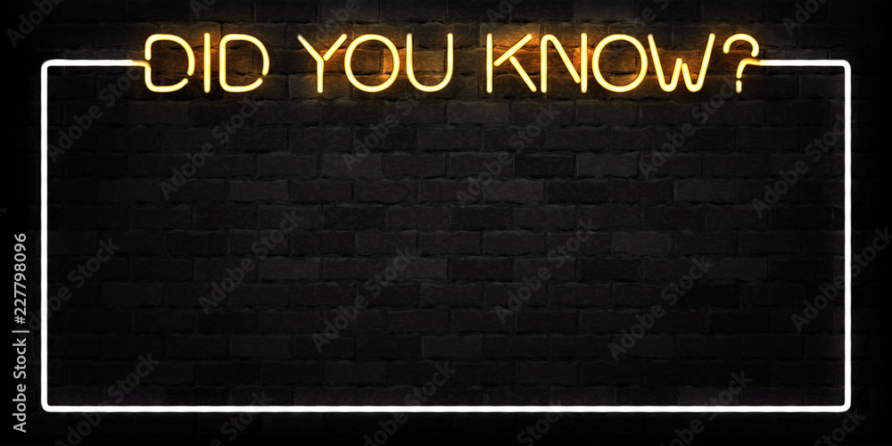 Vecteur Stock Vector realistic isolated neon sign of Did You Know frame ...