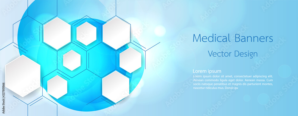 Banner Medical dna and technology background. vector background design ...