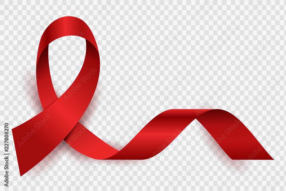 Aids red ribbon. World aids day vector isolated symbol. Illustration of ...