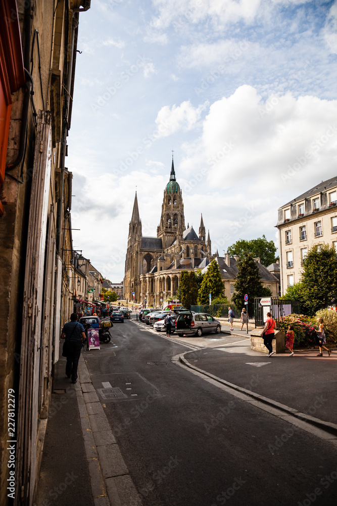 This is the Bayeux Cathedral in Bayeux town centre, known for its ...