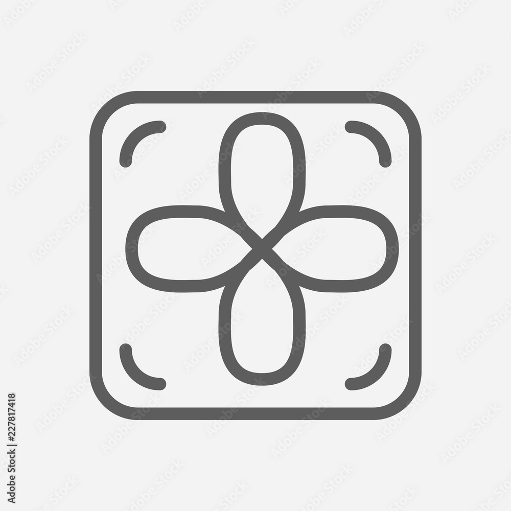 Computer system fan icon line symbol. Isolated vector illustration of ...