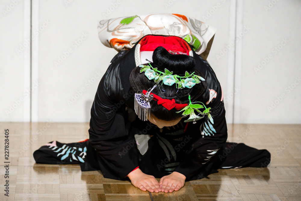 Japanese geisha showing at dance floor Stock Photo | Adobe Stock