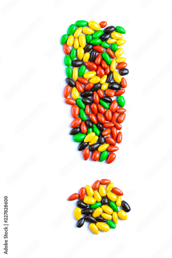 Letter of alphabet made of candy isolated on white background Stock ...