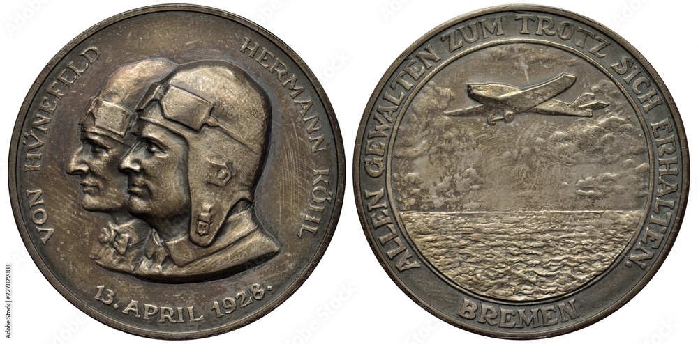 Germany German medal commemorating 36-hour transatlantic flight by ...