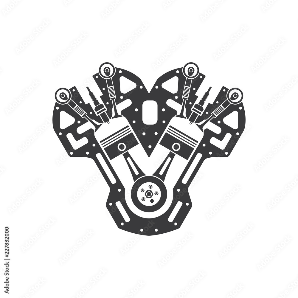 engine black icon on white background Stock Vector | Adobe Stock